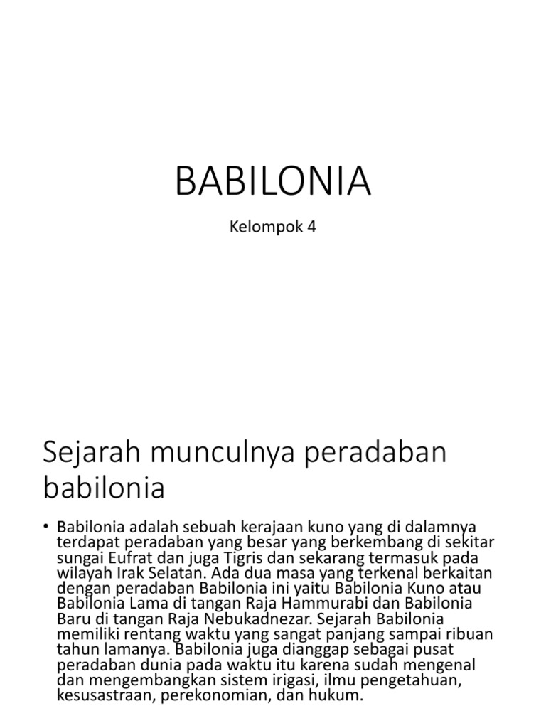 Sejarah Peradaban Babilonia | PDF