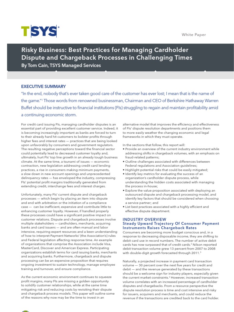 Tsys TDR WP | PDF | Credit Card | Debit Card