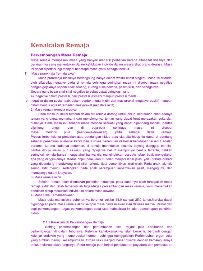 Kenakalan Remaja | PDF