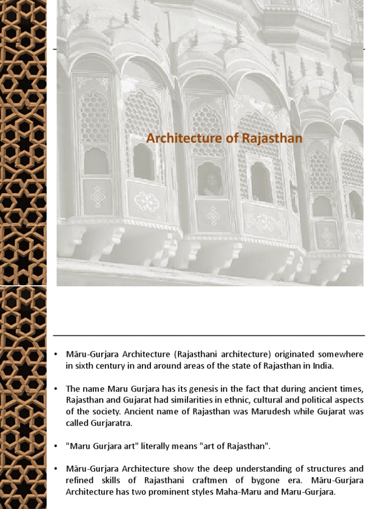 Lecture 1 Rajasthan Architecture | PDF | Architectural Design ...