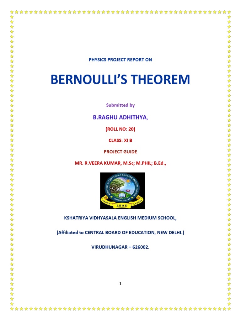 Bernoulli's Theorem | PDF | Fluid Dynamics | Force