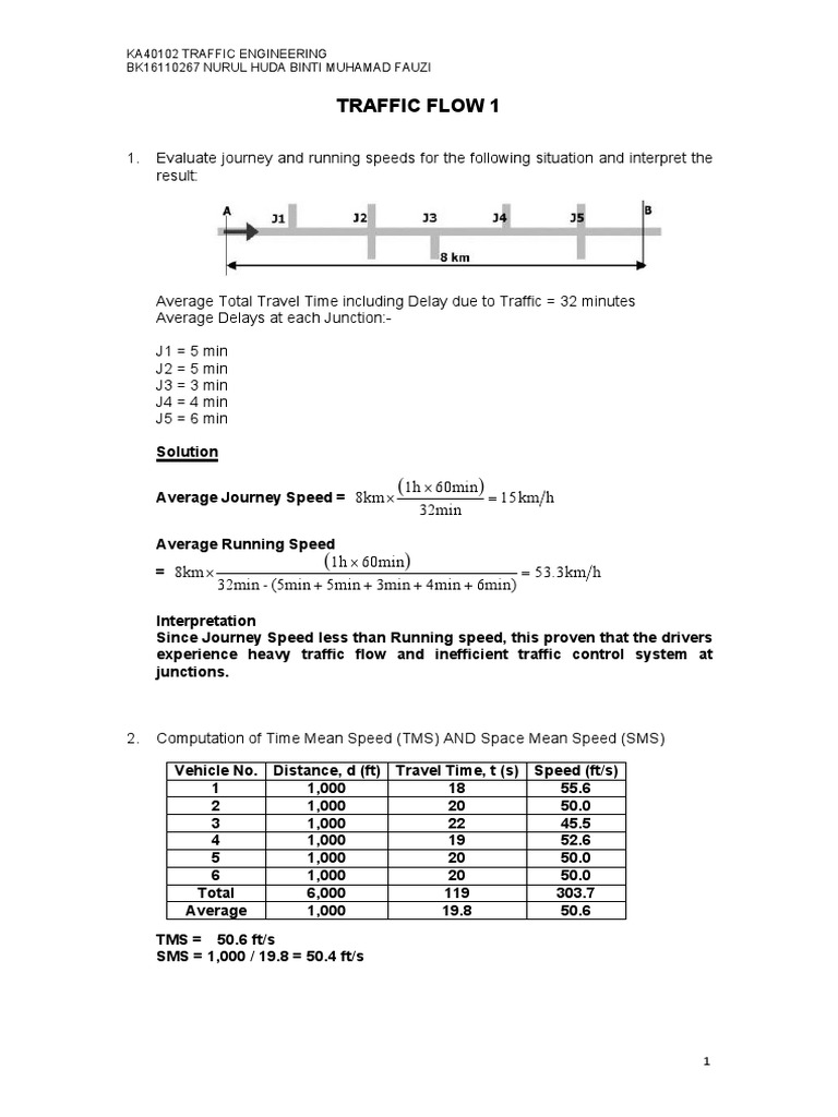 Example Traffic Flow and LOS | PDF | Traffic | Industrial Engineering