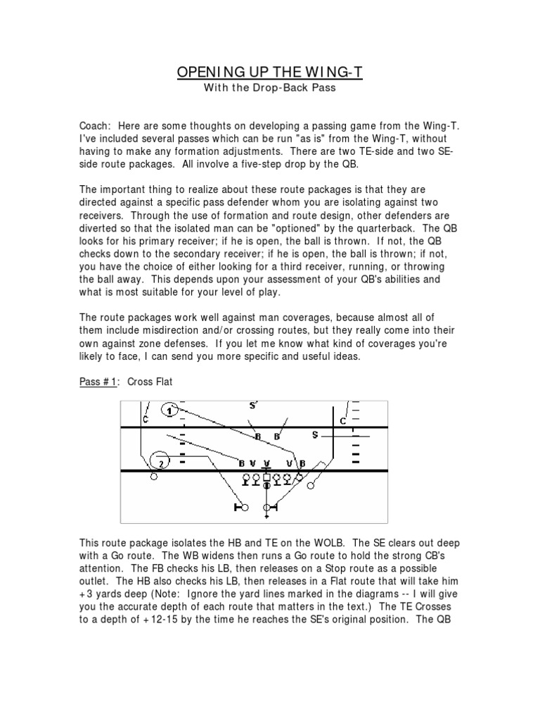 Wing-T Passing From 100 900 | PDF | Quarterback | Sports Rules And ...