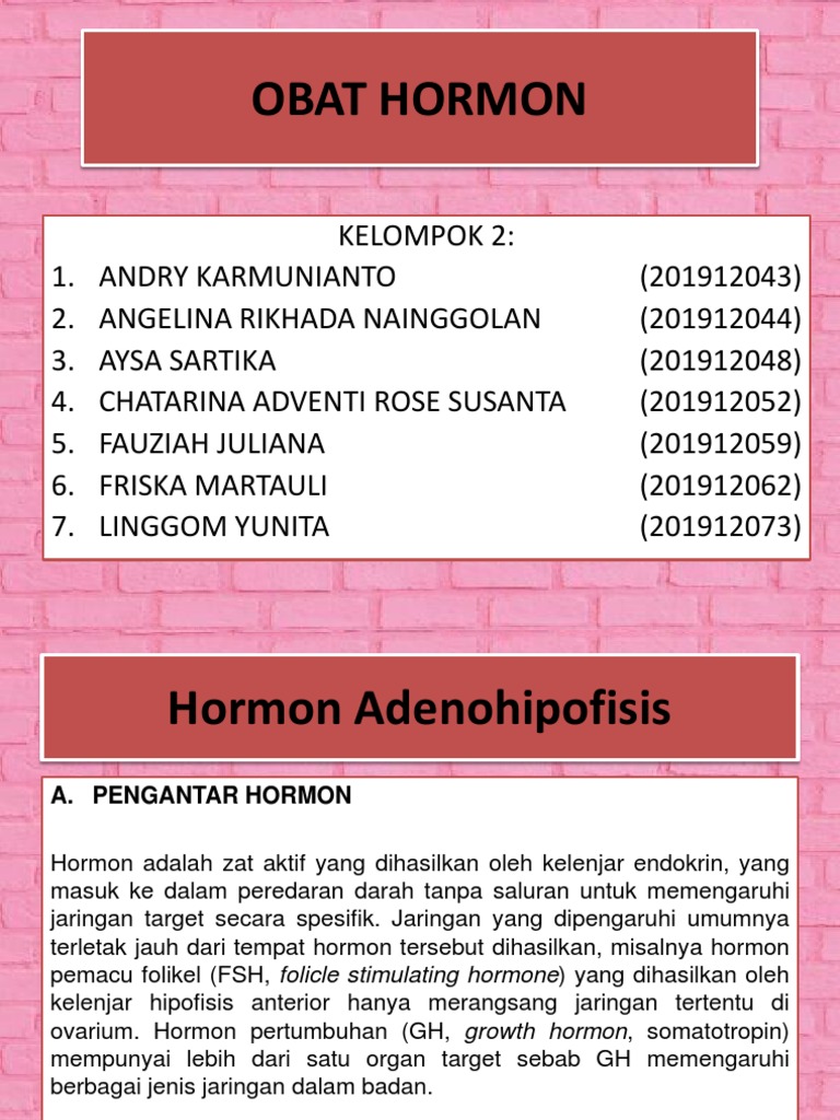 Pemahaman Obat Hormonal dan Mekanismenya | PDF