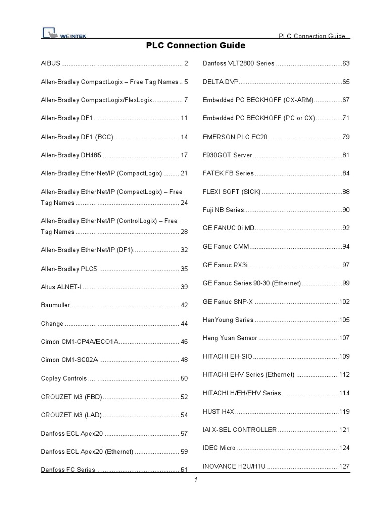 Plc Connection Guide Pdf Programmable Logic Controller Data Type