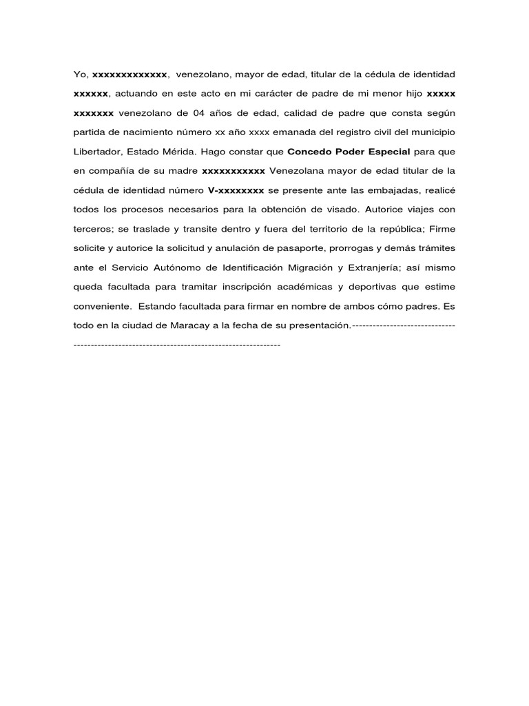 Poder Especial Modelo | PDF | Venezuela | Gobierno y personalidad
