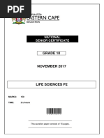 Grade 10 - Life Science - November Exam | PDF | Tissue (Biology) | Bone