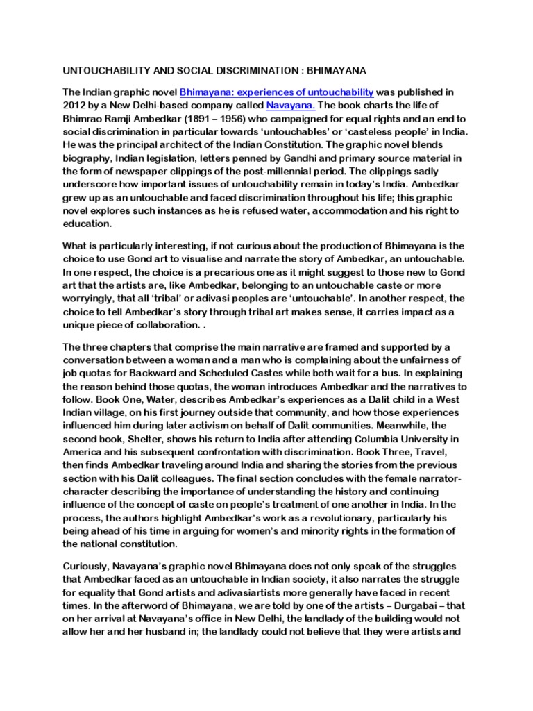 Untouchability and Social Discrimination | PDF | Dalit