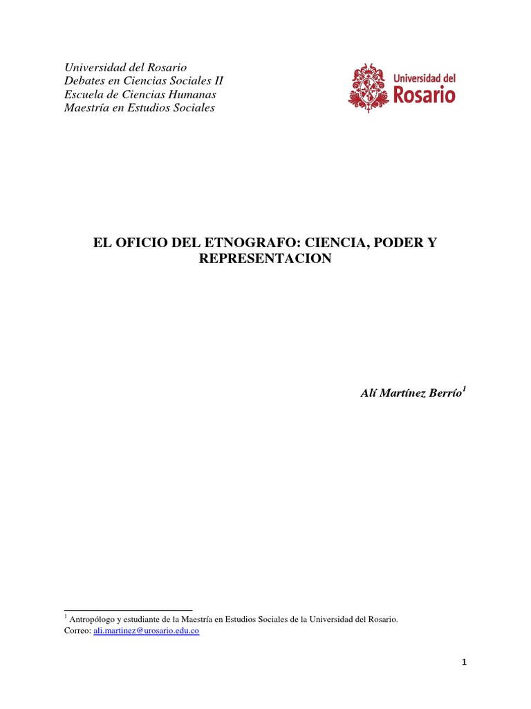 El Etnógrafo: Ciencia y Poder en Antropología | PDF | Etnografía ...
