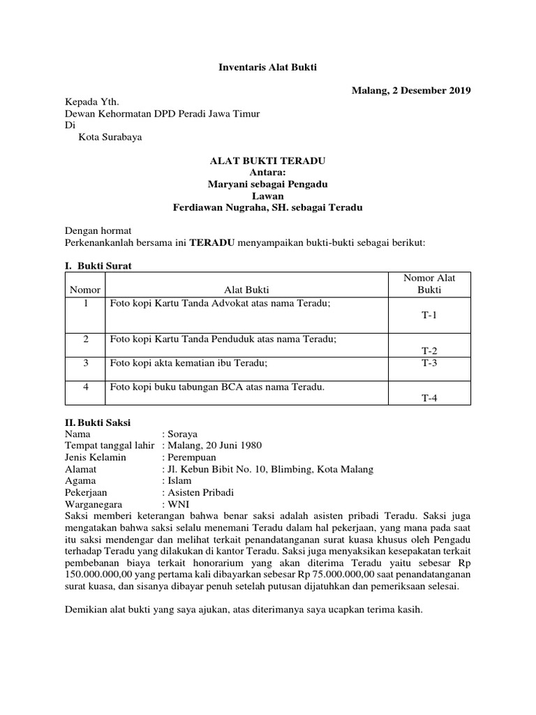 Alat Bukti Etprof | PDF