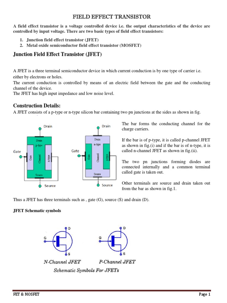 Field Effect Transistor | PDF | Field Effect Transistor | Mosfet