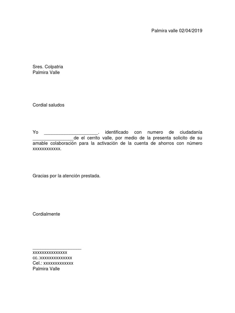 Carta de Activacion | PDF