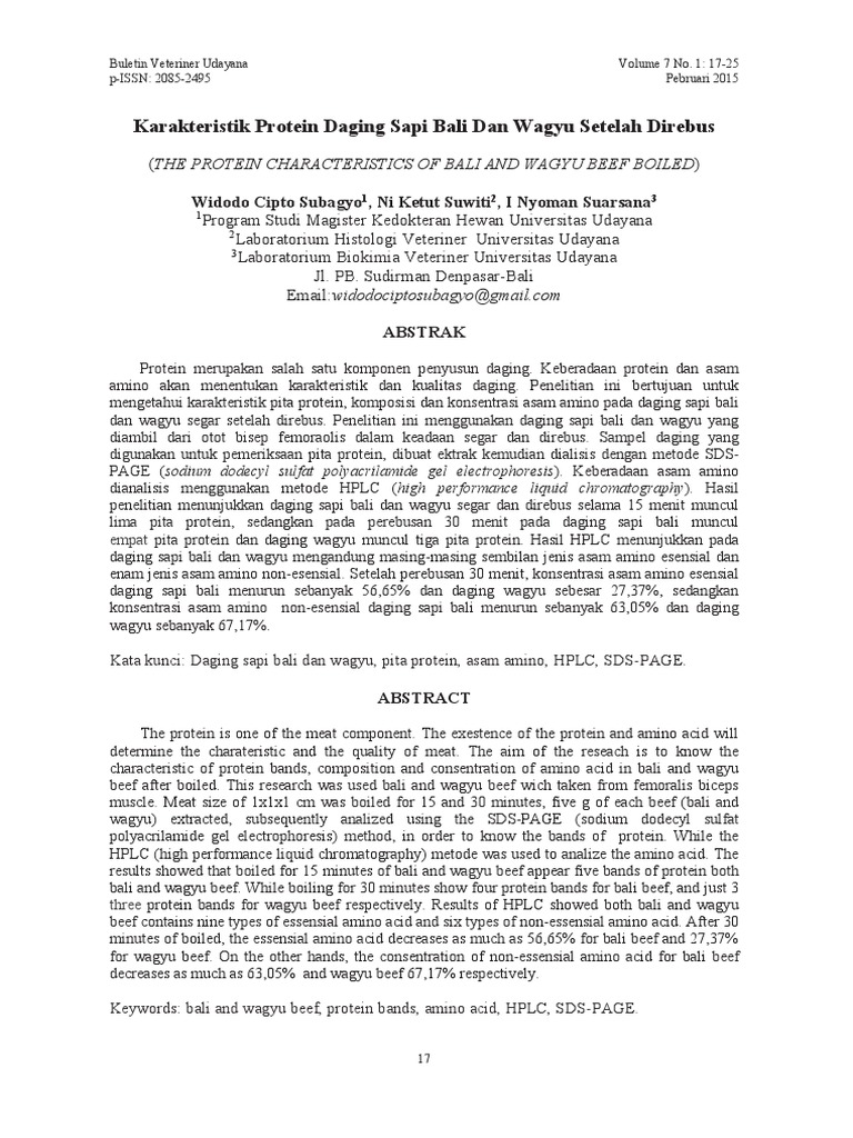 Karakteristik Protein Daging Sapi | PDF