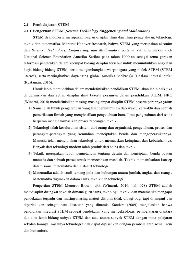 Pengertian dan Tujuan Pembelajaran STEM | PDF