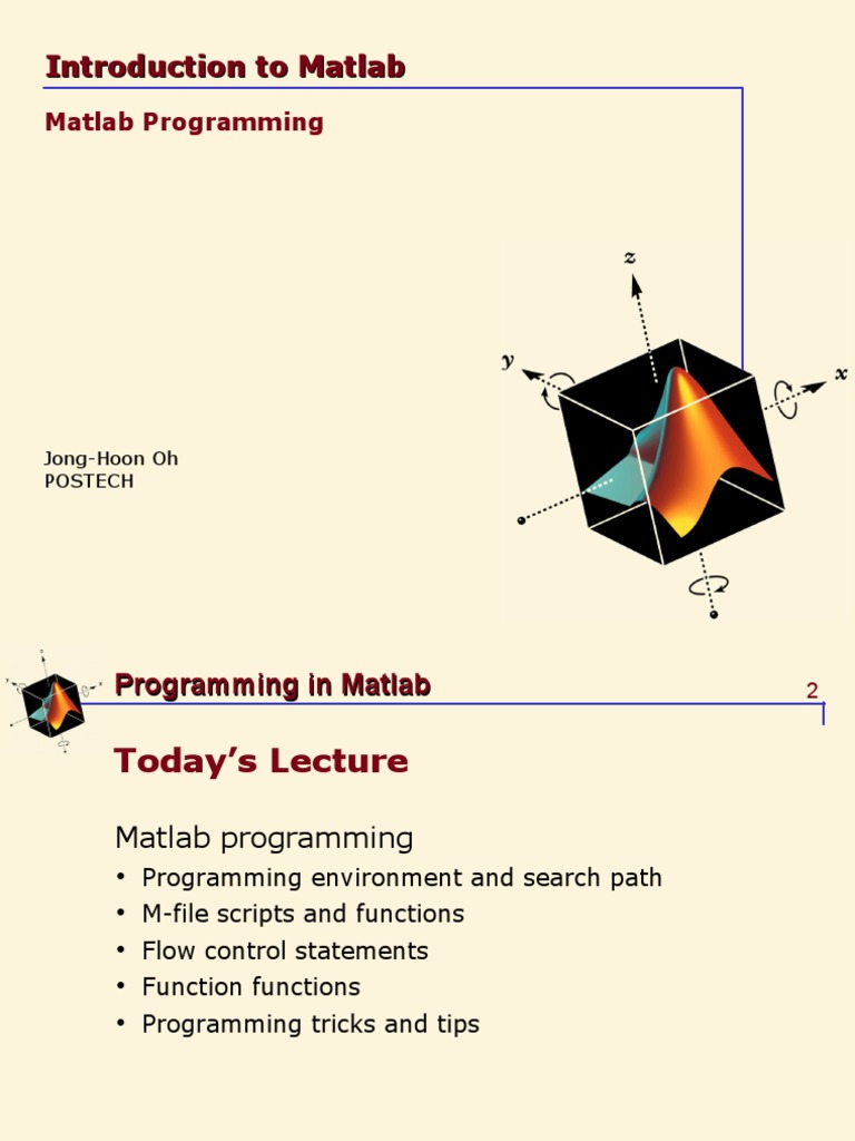 Matlab Programing | Download Free PDF | Subroutine | Complex Analysis