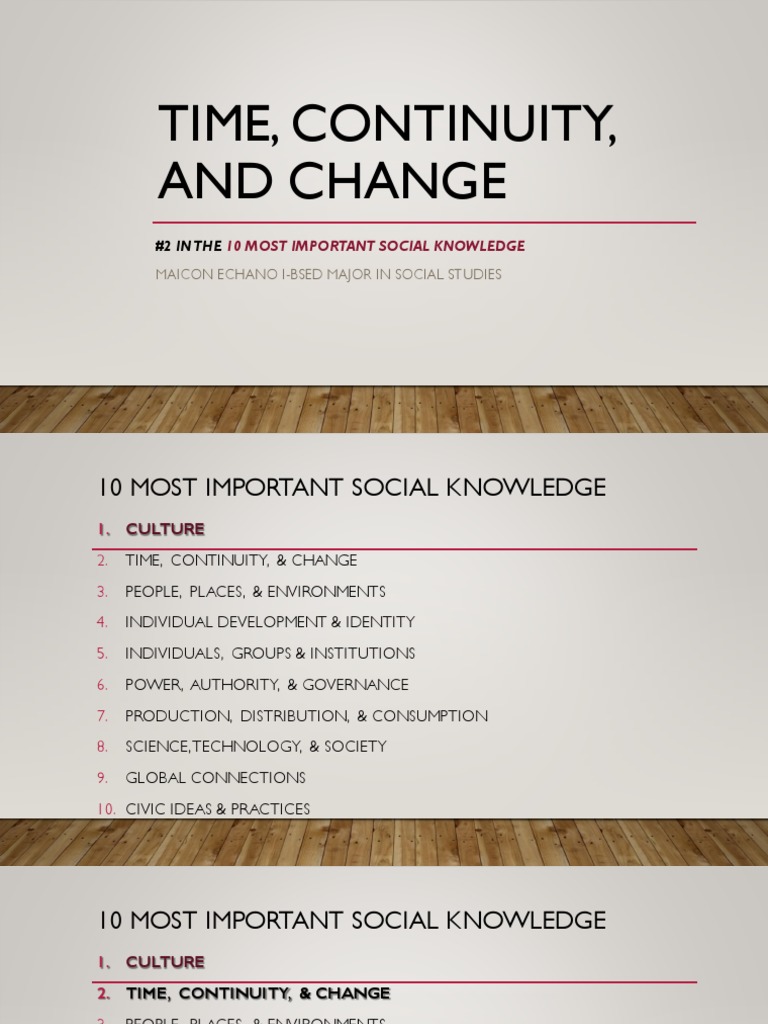 Understanding Time, Continuity and Change Through History | PDF | Time ...