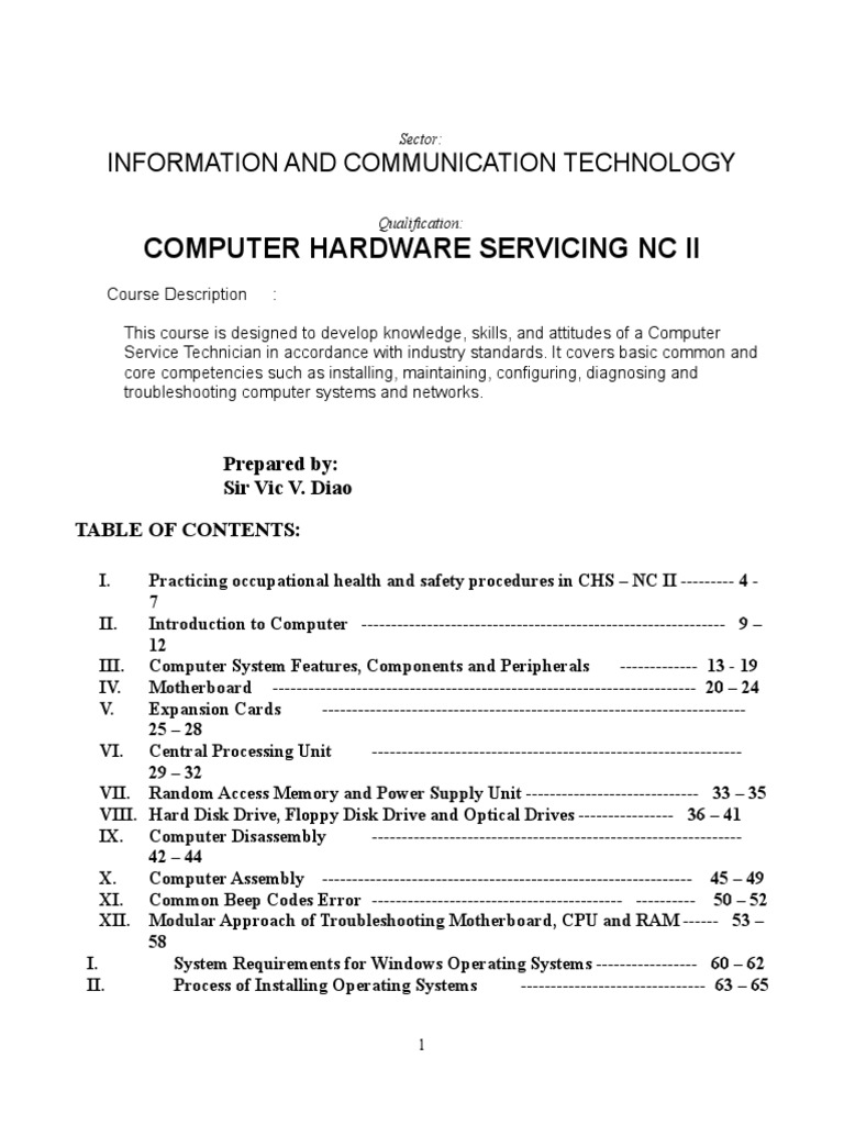 Courseware of CHS - Doc1 | PDF | Personal Computers | Laptop