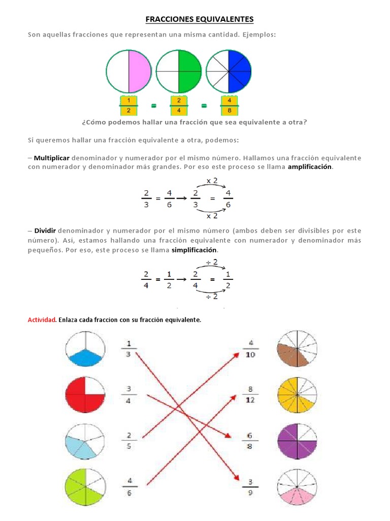 Fracciones Equivalentesrz - Mat | PDF