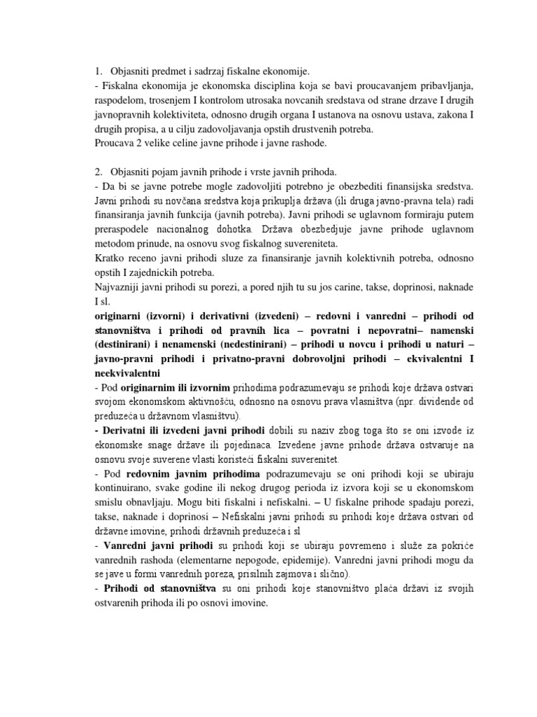 Fiskalna Ekonomija PEP Beograd | PDF