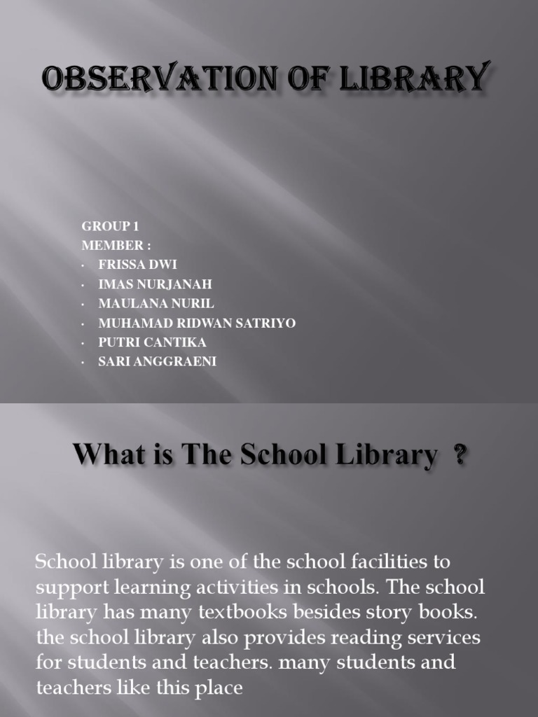 Observation of Library | PDF
