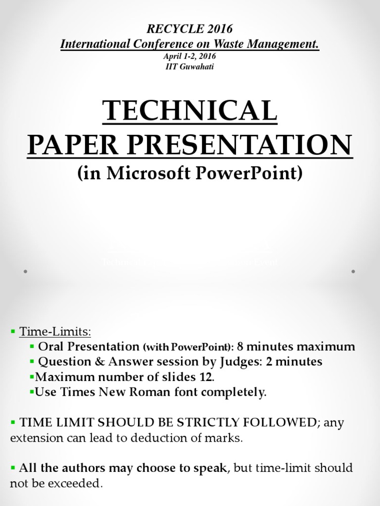 Technical Paper Presentation | PDF | Microsoft Power Point | Computing