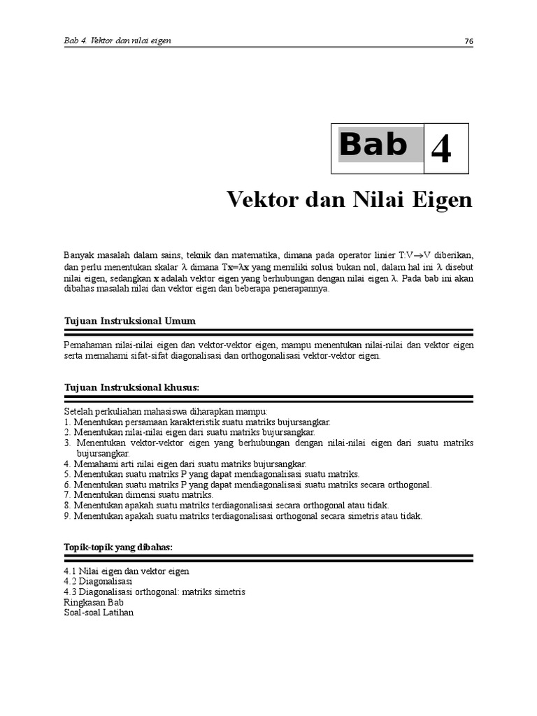 Bab 4. Vektor Dan Nilai Eigen | PDF