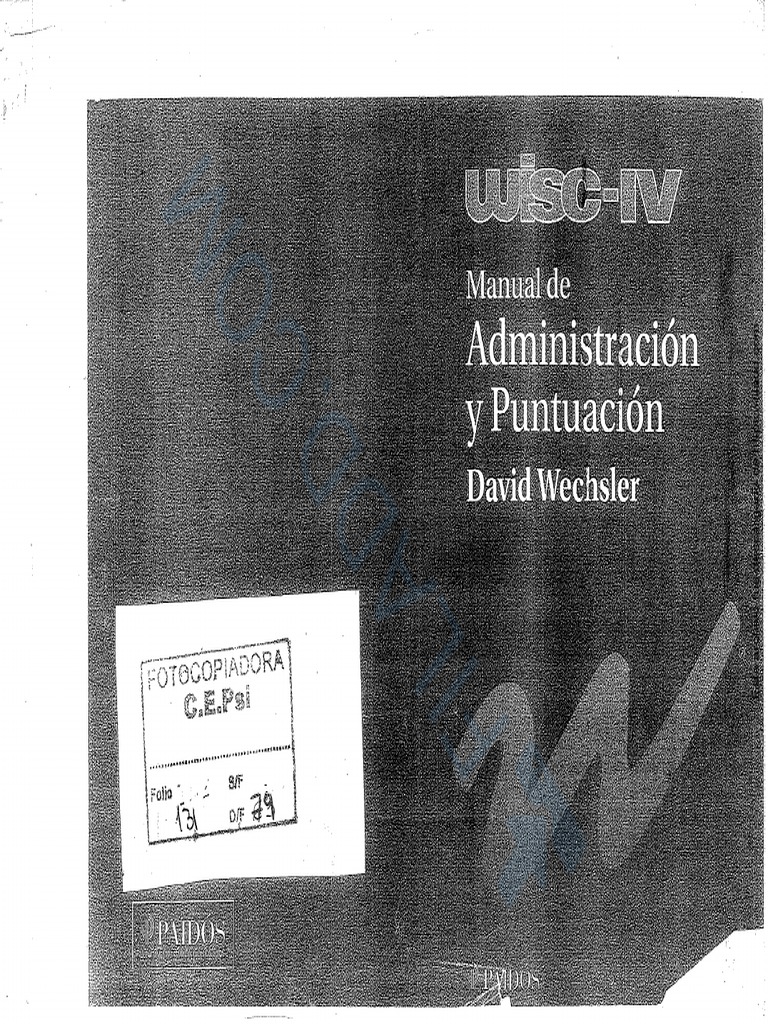 Manual WISC-IV PDF Descargable | PDF | Informática y tecnología de la ...