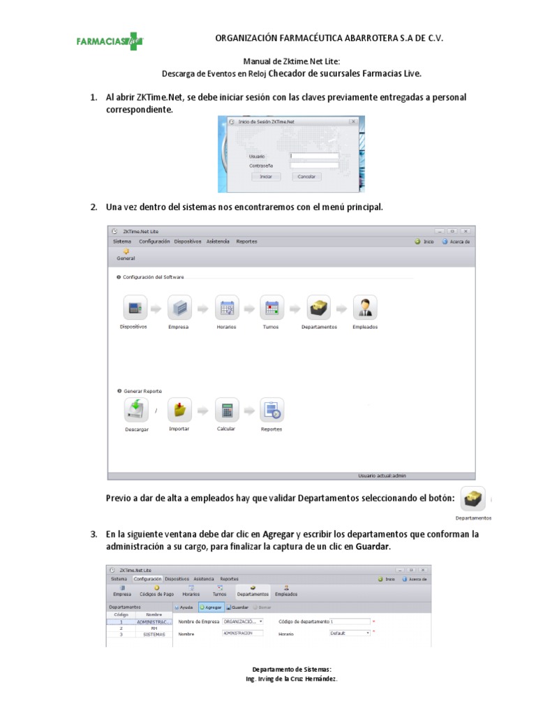 Manual Zktime.Net Lite para Farmacias | PDF | Informática | Software