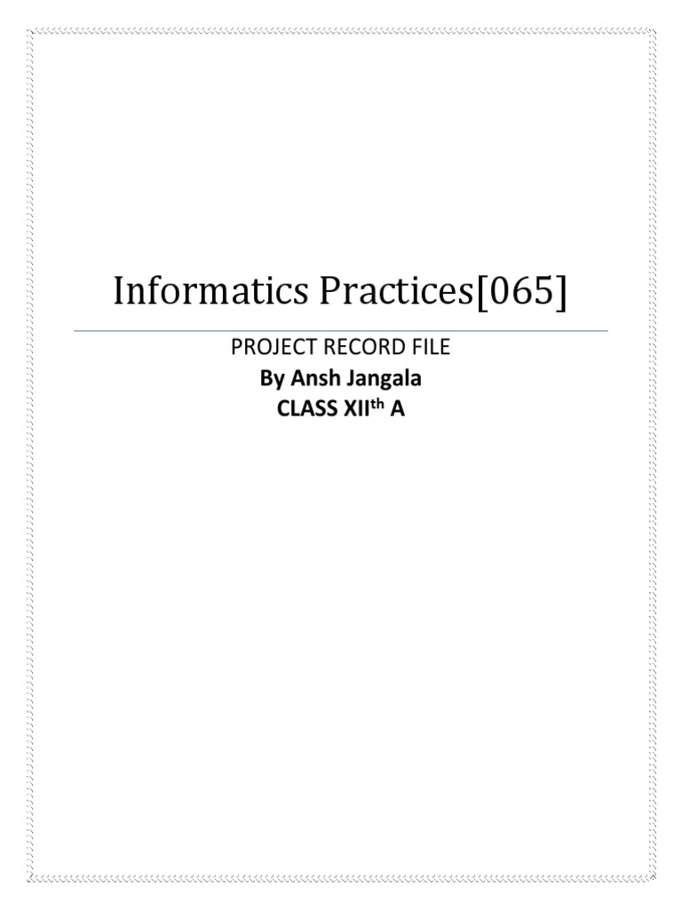 Ip Practical Record File | PDF | Network Topology | Relational Database