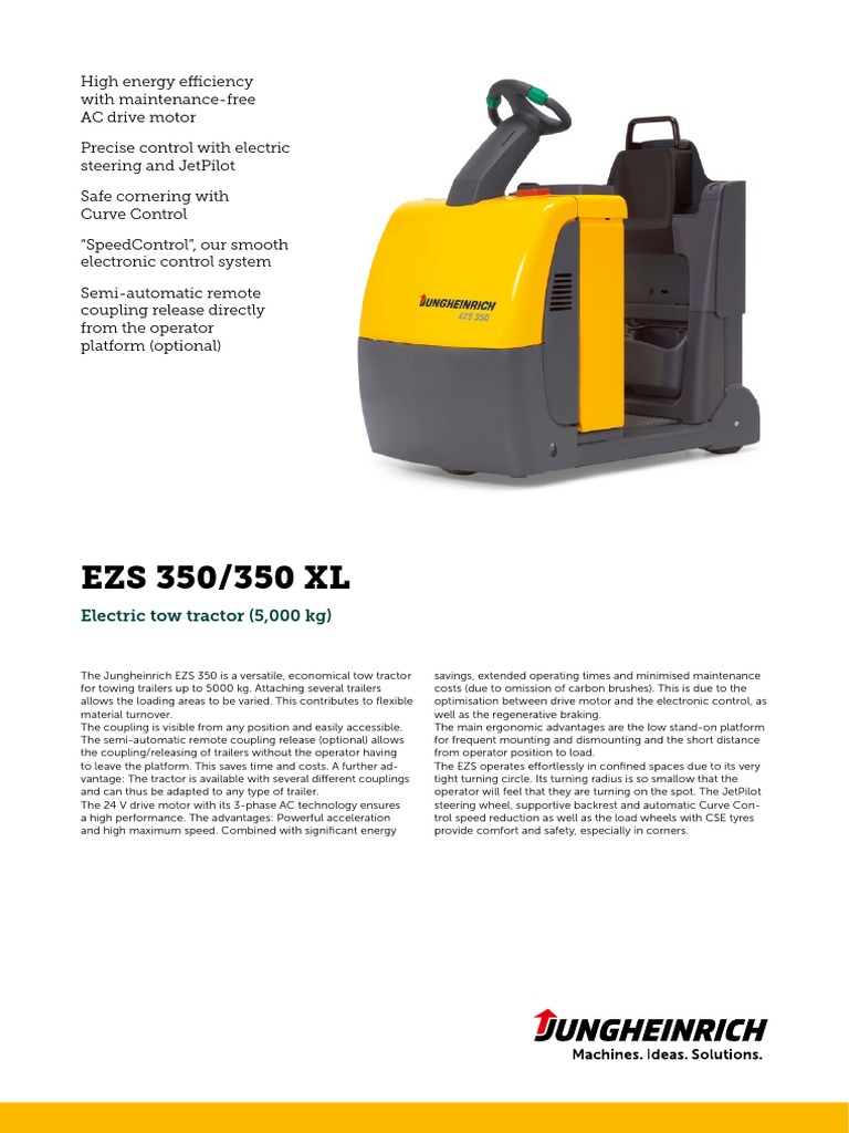 EZS 350 Data Sheet-Tow Tractor 5 | PDF | Trailer (Vehicle) | Electric Motor