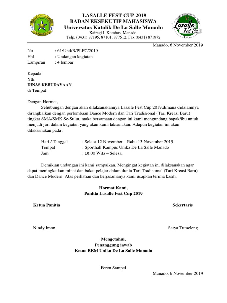 Surat Undangan Kegiatan | PDF