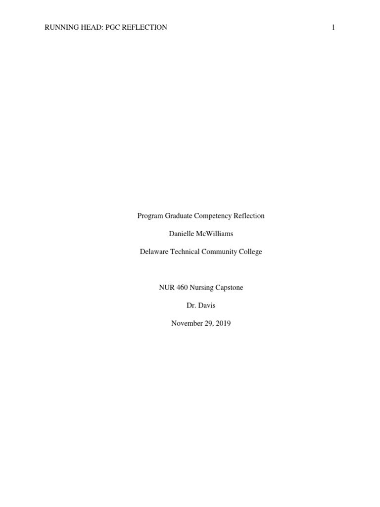 Nur 460 PCG Reflection Paper | PDF | Nursing | Health Care