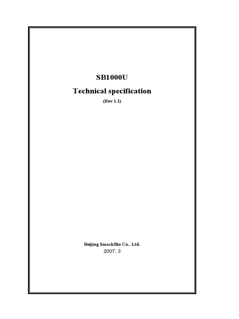 SB1000U TechSpec | PDF | Library (Computing) | Application Programming Interface