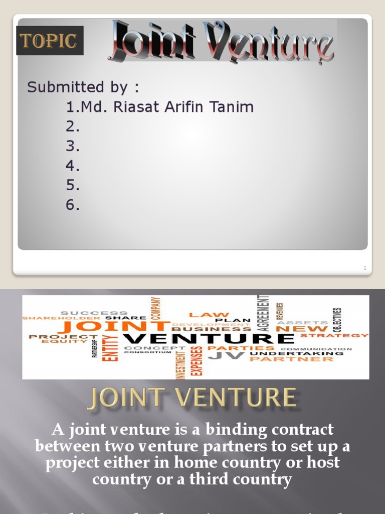 Joint Venture PPT Final | PDF | Joint Venture | Partnership
