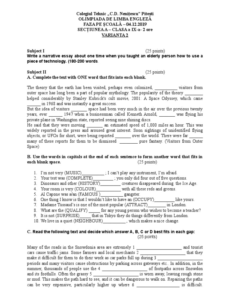 Cls 9 Olimp SC Dec 2019 | PDF