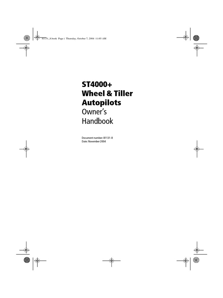 ST4000+ Wheel and Tiller OwnerHandbook | PDF | Navigation | Clutch