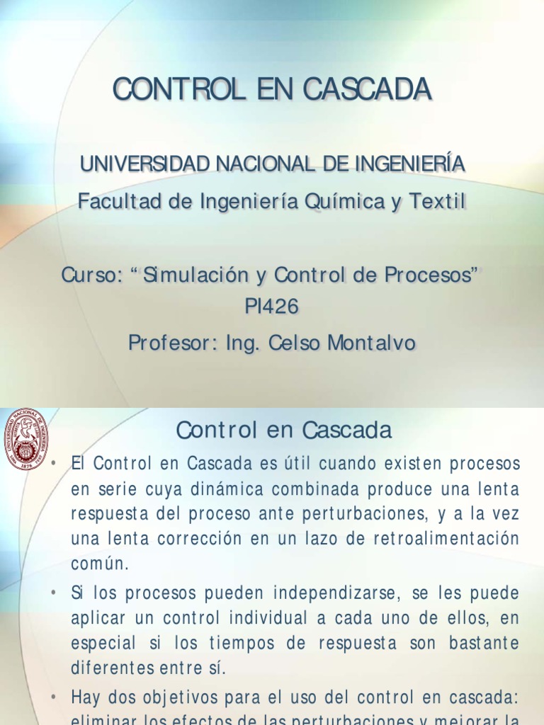Control en Cascada en Procesos Químicos | PDF | Cibernética | Análisis