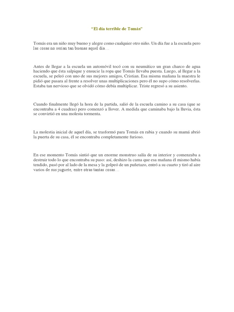 El Día Terrible de Tomás | PDF