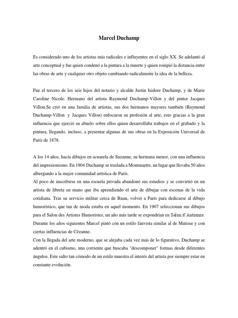 Marcel Duchamp | PDF | Estética | Pinturas