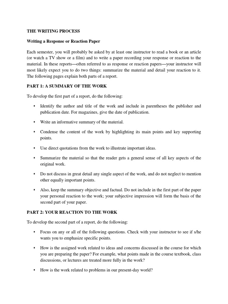 How To Write A Reaction Paper | PDF | Psychological Concepts | Cognition