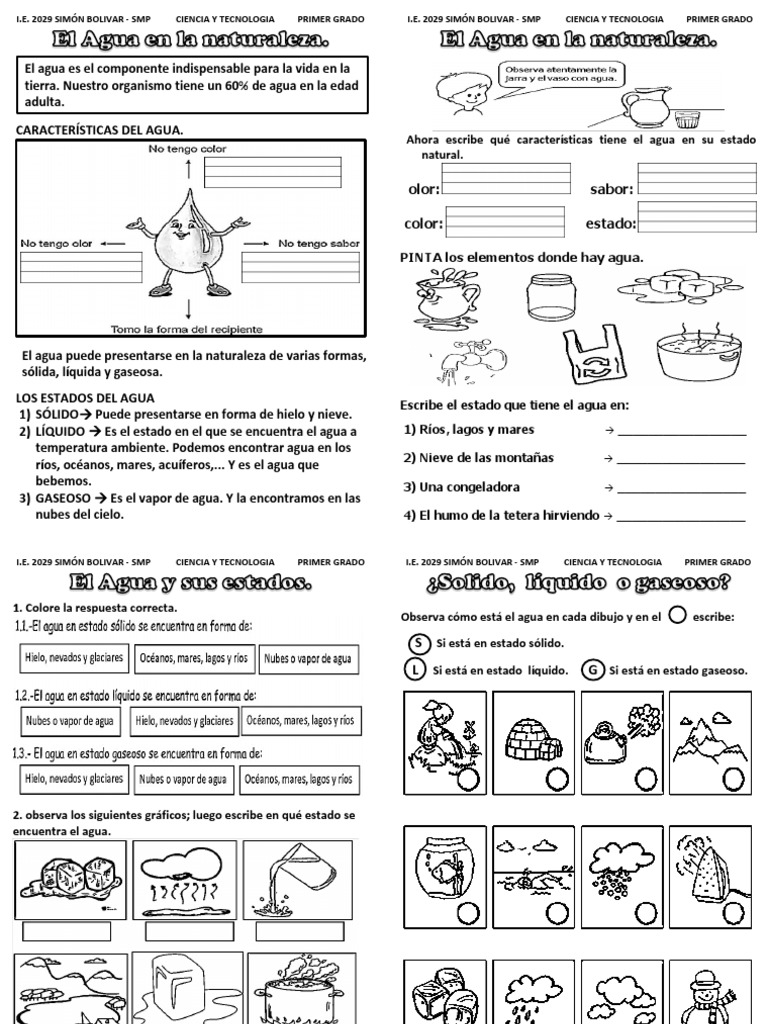Ficha Ciencia Marte 1 Octubre El Agua en La Naturaleza (Estados) | PDF ...