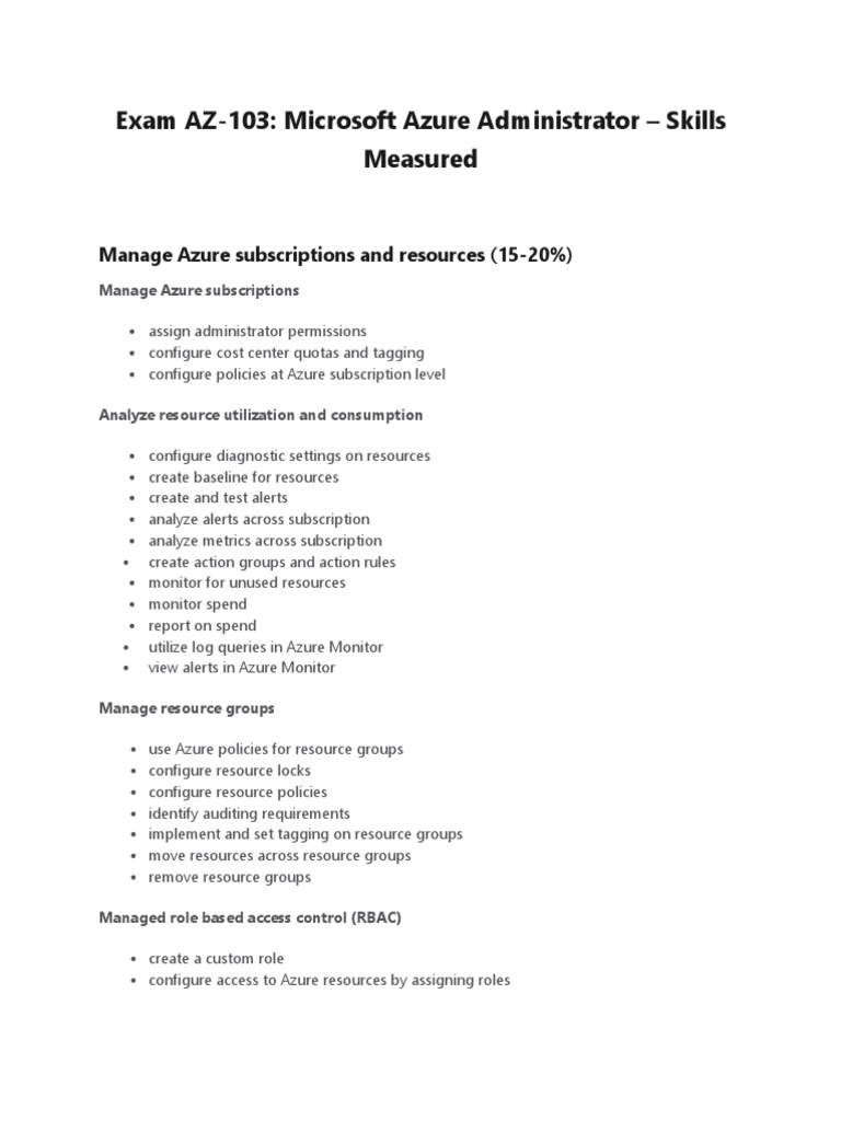 AZ-103 Azure Administrator Exam Guide | PDF | Microsoft Azure | Active ...