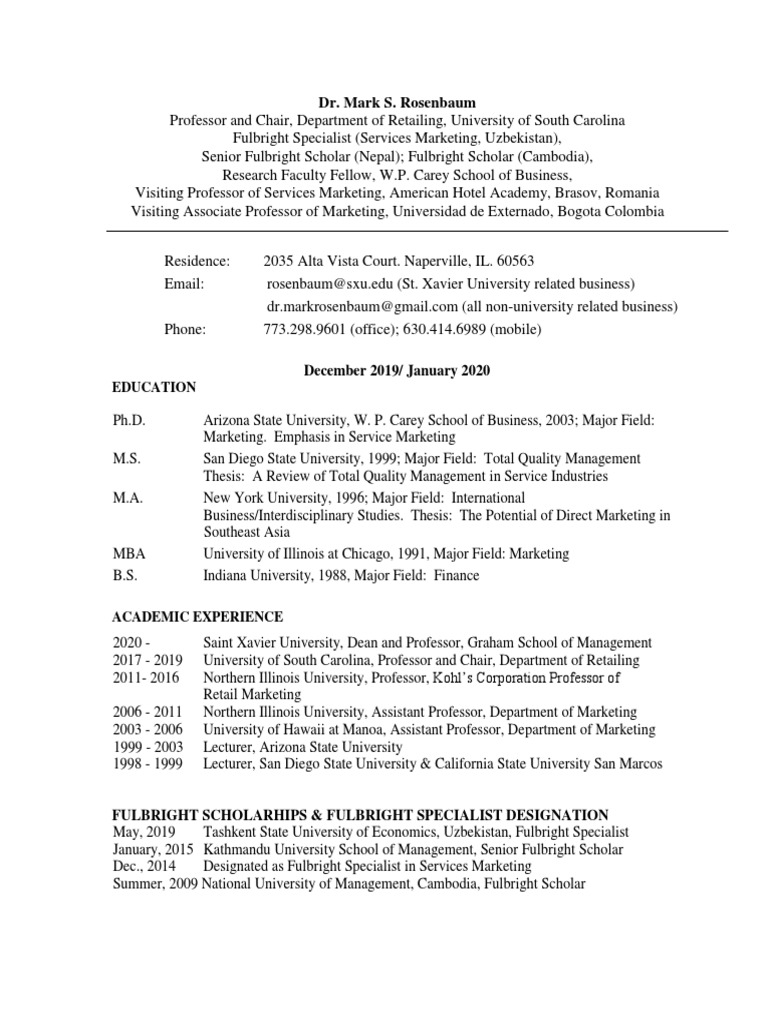 Dr. Mark S. Rosenbaum's Academic Profile | PDF | Retail | Behavior