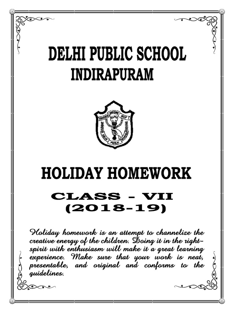 Holiday Homework Class Vii (2018) | PDF | Computer Data Storage