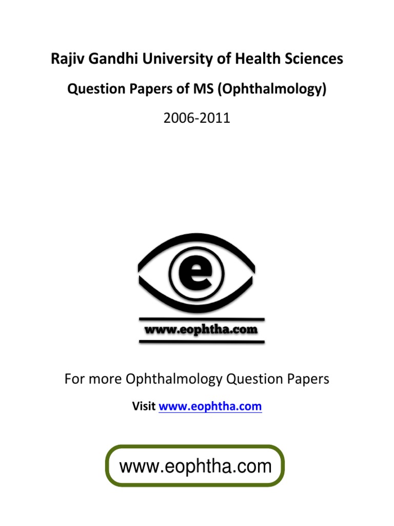 MS Ophthalmology Questions | PDF | Ophthalmology | Glaucoma