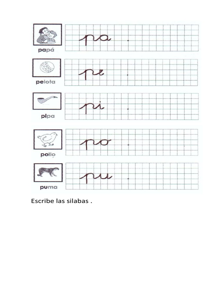 Actividades Escritura Letra P | PDF