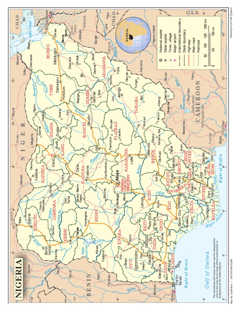 Map of Nigeria with States and Capitals | PDF | Nigeria