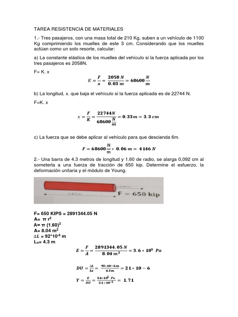 Ejercicios Resistencia de Materiales | PDF | Ingeniería de Edificación | Materiales