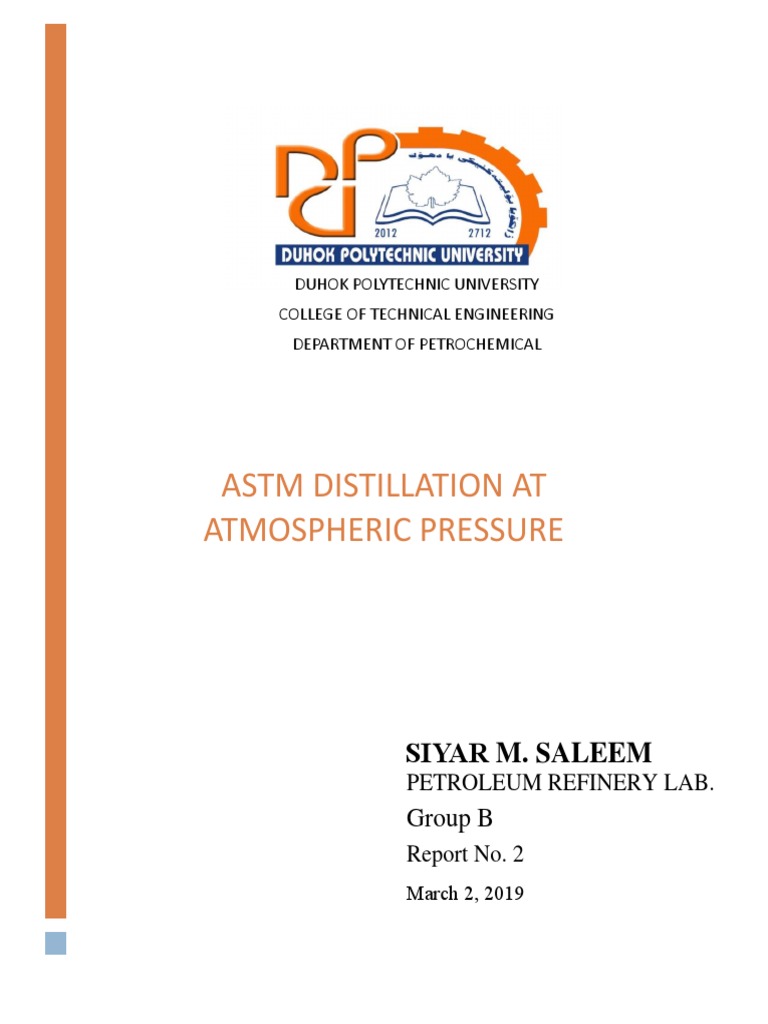 Petroleum Refinery Lab. Report No.3 | PDF | Distillation | Gasoline