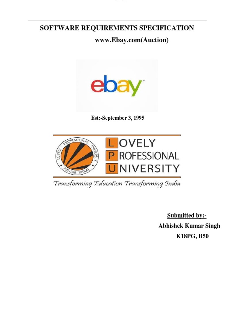 eBay Auction Software Requirements | PDF | E Bay | Databases